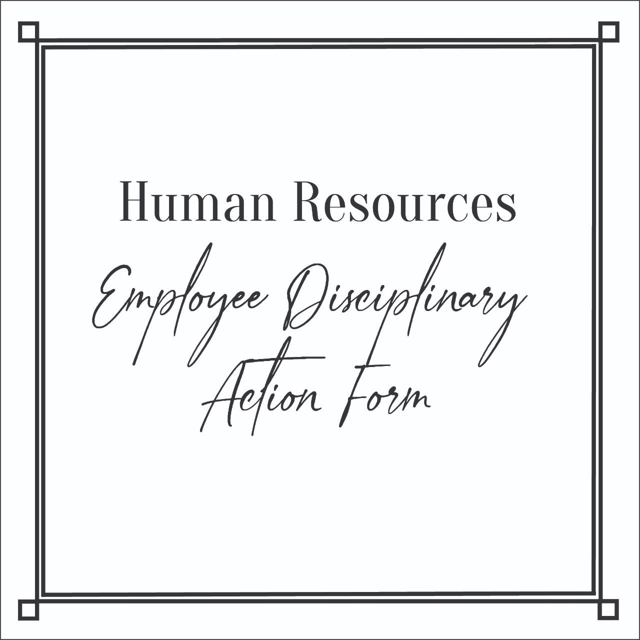 Employee Disciplinary Action Form V R B Management Consulting Co LLC