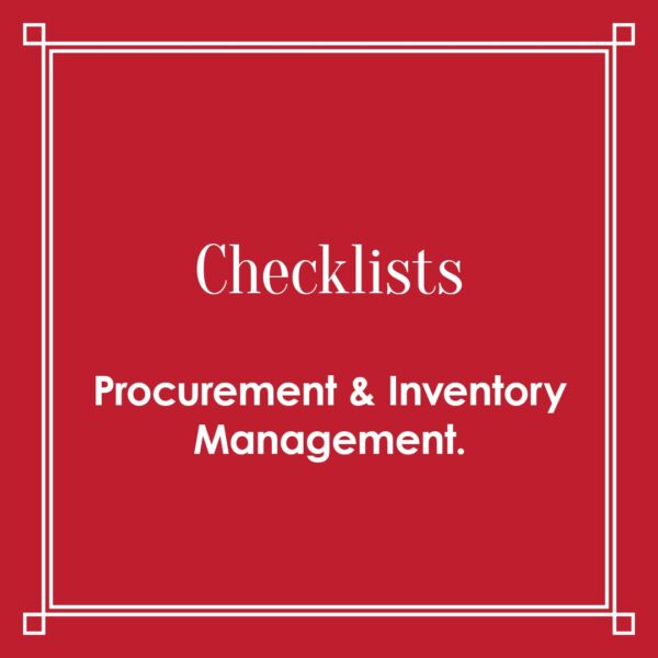 Procurement & Inventory – V R B Management Consulting Co. LLC